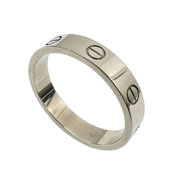 Cartier | Accessories | Cartier Mini Love Ring 57 65 K18 Wg White Gold 75 Wedding K18wg Womens ...